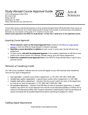 Fillable Online Study Abroad Course Approval Guide Fax Email Print ...