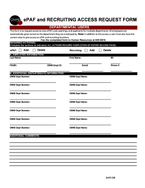 Fillable Online EPAF and RECRUITING ACCESS REQUEST FORM Fax Email Print ...