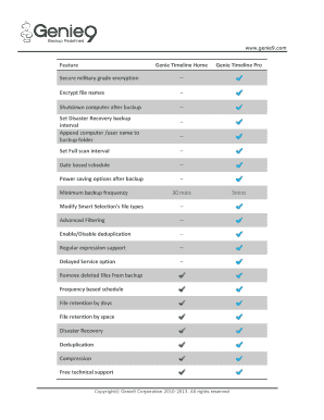 Fillable Online Genie Timeline Home Fax Email Print - pdfFiller