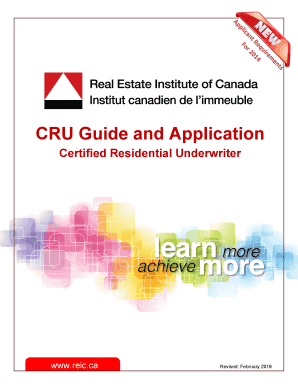 Fillable Online CRU Guide and Application - REIC Fax Email Print ...
