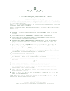 Fillable Online Foal dna sampling form foal dna sampling form ...