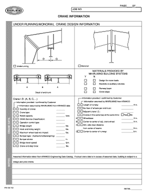 Fillable Online Crane Information Sheet - Steel Buildings Fax Email ...