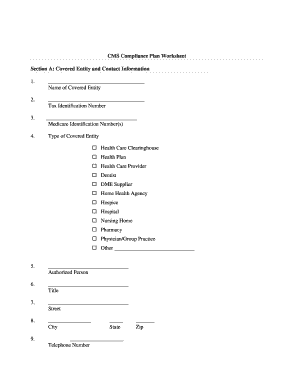 Fillable Online CMS Compliance Plan Worksheetdoc Fax Email Print ...
