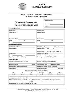 Fillable Online NOTICE OF INTENT TO INSTALL OR OPERATE Fax Email Print ...
