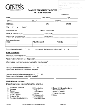 Fillable Online genesishcs PATIENT INFORMATIONLABEL Patient Name DOB MR ...