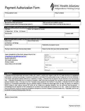 Fillable Online Payment Authorization Form - bmyihcgroupcomb Fax Email ...