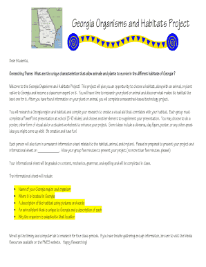 Fillable Online Georgia Organisms and Habitats Project - Shutterfly Fax ...