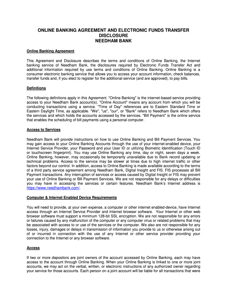 Fillable Online NEEDHAM BANK Fax Email Print - pdfFiller