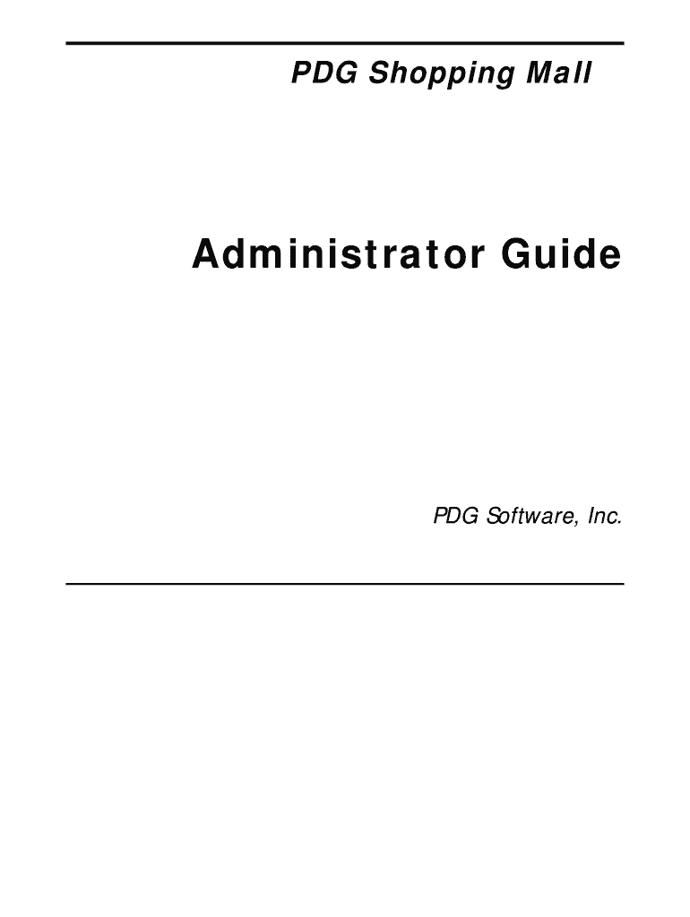 Fillable Online PDG Shopping Mall Administrator Guide Fax Email Print ...