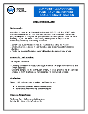 Fillable Online COMMUNITY LEAD SAMPLING Fax Email Print - pdfFiller
