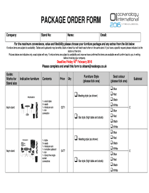 Fillable Online PACKAGE ORDER FORM - oceanologyinternationalcom Fax ...