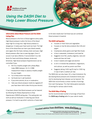 Fillable Online Using the DASH Diet to Fax Email Print - pdfFiller
