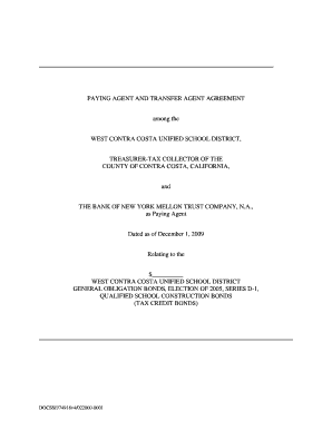 Fillable Online PAYING AGENT AND TRANSFER AGENT AGREEMENT Fax Email ...