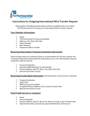 Fillable Online Instructions for Outgoing International Wire Transfer ...