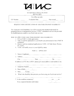 Fillable Online To download the Request for Certification of ADA ...