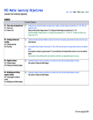 Fillable Online KS3 Maths Learning Objectives Fax Email Print - pdfFiller