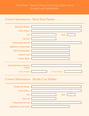 Fillable Online ny3aap Head Start - Medical Home Learning Collaborative ...