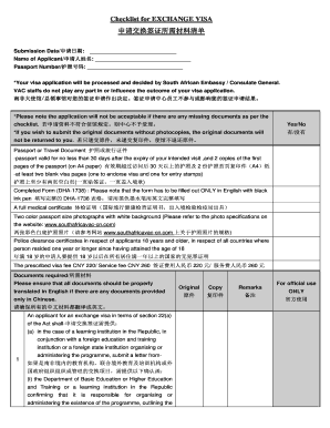 Fillable Online Checklist for EXCHANGE VISA Fax Email Print - pdfFiller