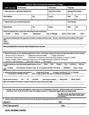 Fillable Online fairhousingakron OCRC MASTER HOUSING CHARGEdoc Fax ...