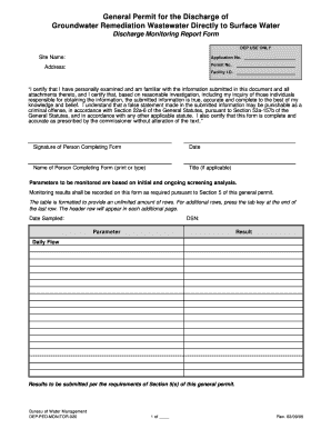 Fillable Online kids ct Groundwater Remediation Wastewater Directly to ...