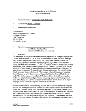 Fillable Online forlang wsu Endorsement Re-approval Form ...