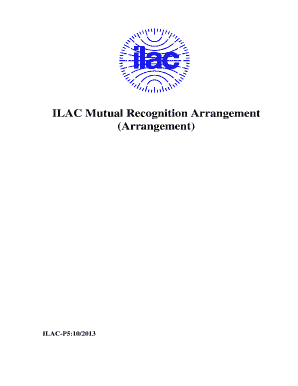 Fillable Online ILAC Mutual Recognition Arrangement Arrangement Fax ...