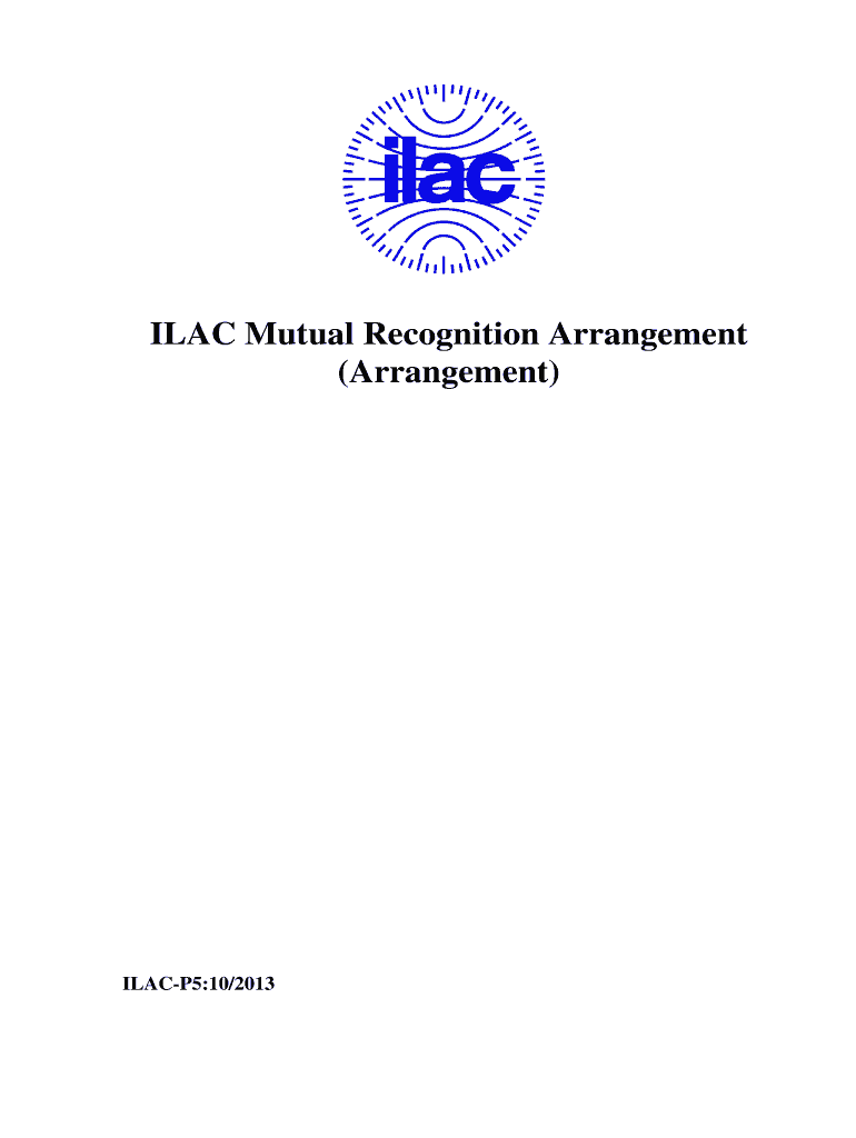 Fillable Online ILAC Mutual Recognition Arrangement Arrangement Fax ...