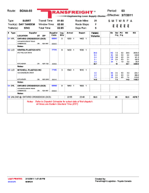 Fillable Online OCD Sub Route Specs P03pdf Fax Email Print - pdfFiller