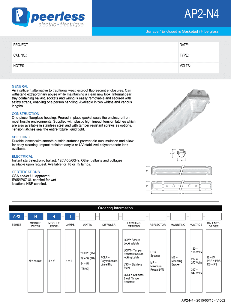 Fillable Online AP2-N4 - Peerless Electric Fax Email Print - pdfFiller