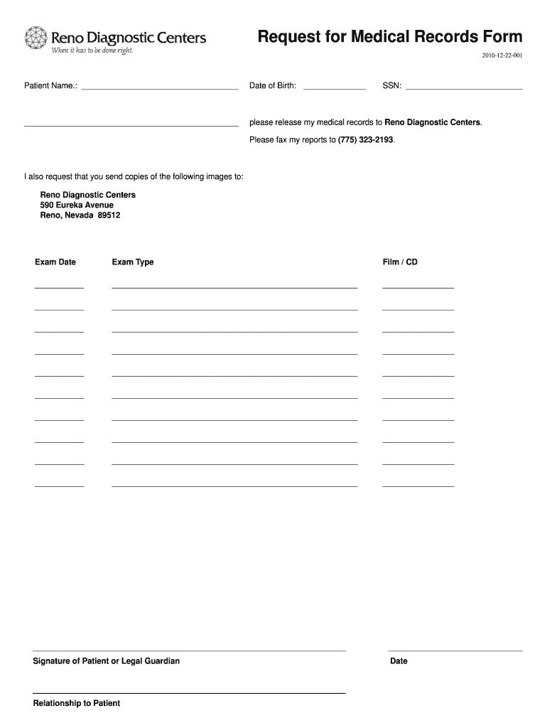 Fillable Online RequestMedicalRecordsfm Request for Medical Records ...