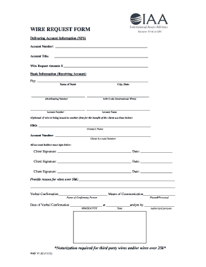 Fillable Online WIRE REQUEST FORM Member FINRASIPC Fax Email Print ...