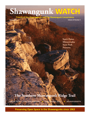 Fillable Online shawangunks Shawangunk WATCH Friends of the Shawangunks ...