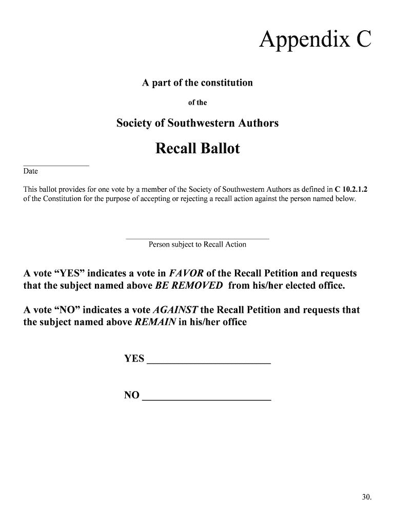 Fillable Online ssa-az Recall Ballot - bssa-azorgb Fax Email Print ...