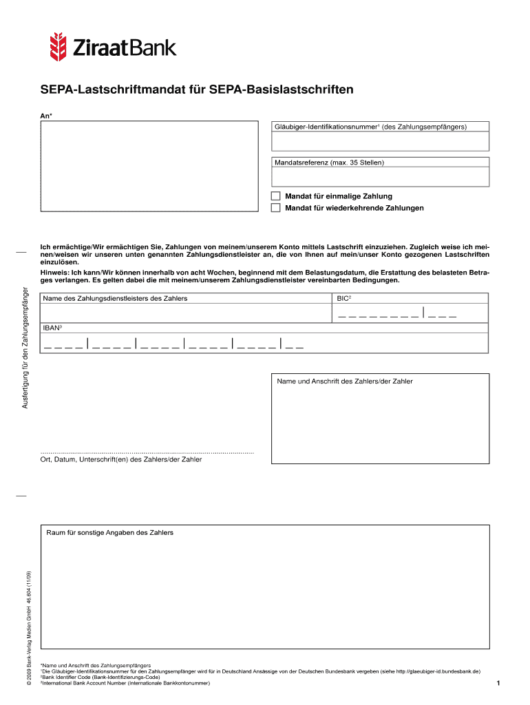 Ausfüllbar Online SEPA-Lastschriftmandat fr SEPA-Basislastschriften Fax ...