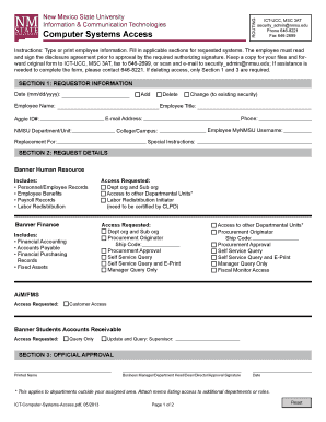 Fillable Online af nmsu Computer Systems Access - New Mexico State ...