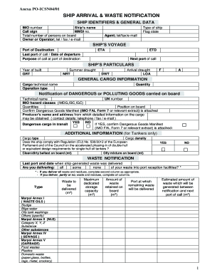 Fillable Online portal rna SHIP ARRIVAL amp WASTE NOTIFICATION ...
