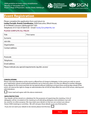 Fillable Online SIGN guideline on brain injury rehabilitation Fax Email ...