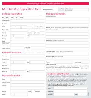 Fillable Online Join online today or return this completed application ...