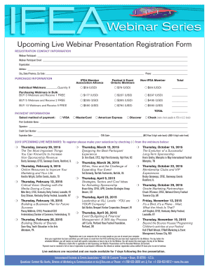 Fillable Online Upcoming Live Webinar Presentation Registration Form ...