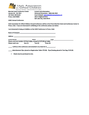 Fillable Online uagc Marriott Hotel Conference Center Contact and ...