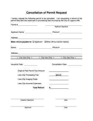 Fillable Online Cancellation of Permit Request Fax Email Print - pdfFiller