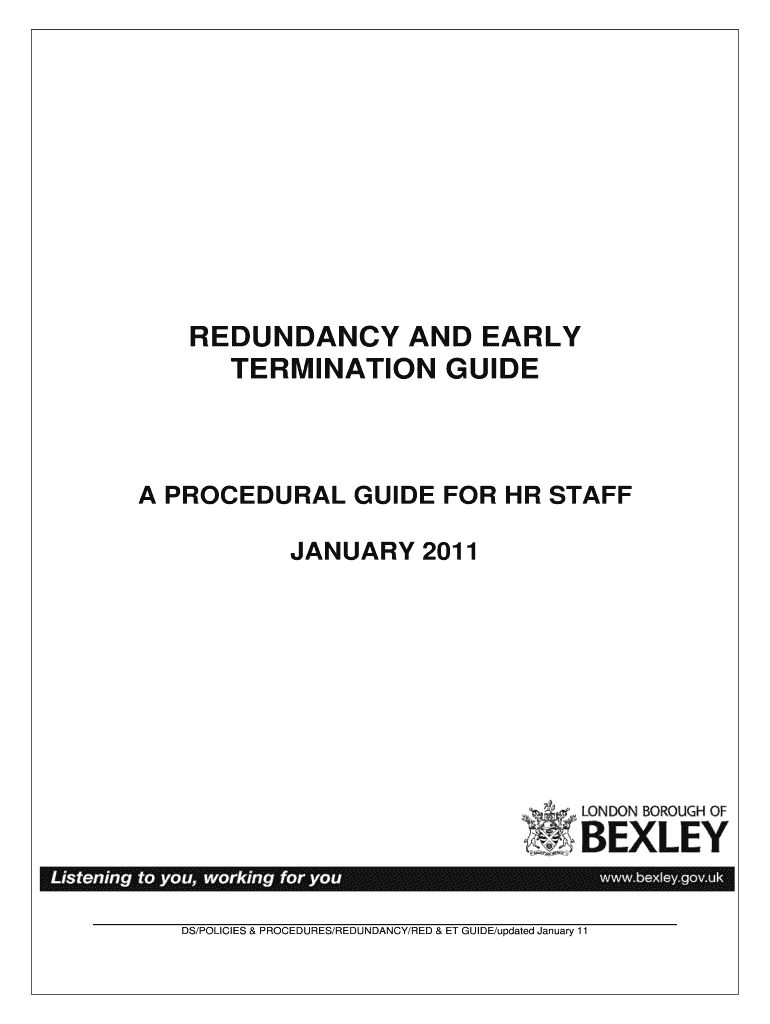 Fillable Online REDUNDANCY AND EARLY TERMINATION GUIDE Fax Email Print ...