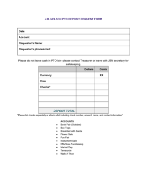 Fillable Online JB NELSON PTO DEPOSIT REQUEST FORM - bjbnptocomb Fax ...