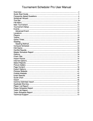 Fillable Online Tournament Scheduler Pro User Manual Fax Email Print ...