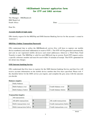 Fillable Online HBZBankweb Internet application form Fax Email Print - pdfFiller