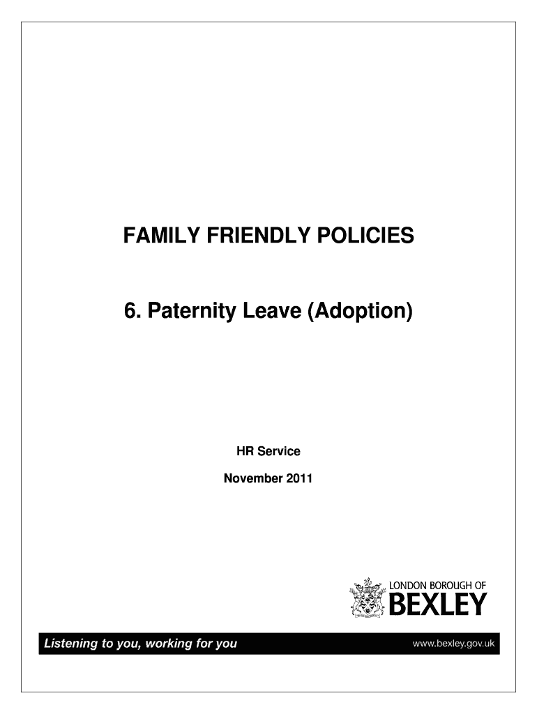 Fillable Online FAMILY FRIENDLY POLICIES 6 Paternity Leave Adoption Fax ...