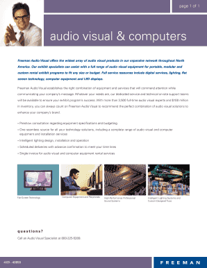 Fillable Online Audio visual computers - uploadsbobitexposcom Fax Email ...