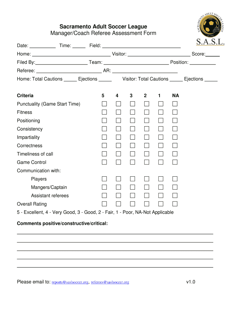 Fillable Online saslsoccer saslsoccer Fax Email Print - pdfFiller