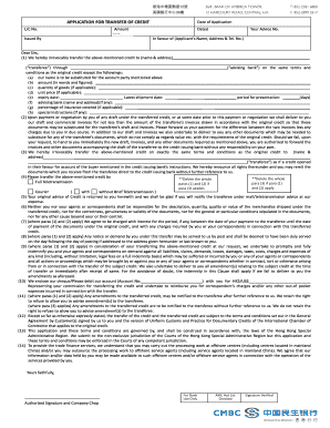 Fillable Online APPLICATION FOR TRANSFER OF CREDIT Date Fax Email Print ...