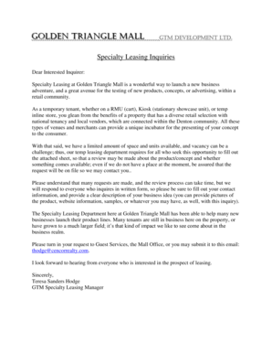 Fillable Online Golden Triangle Mall Fax Email Print - pdfFiller